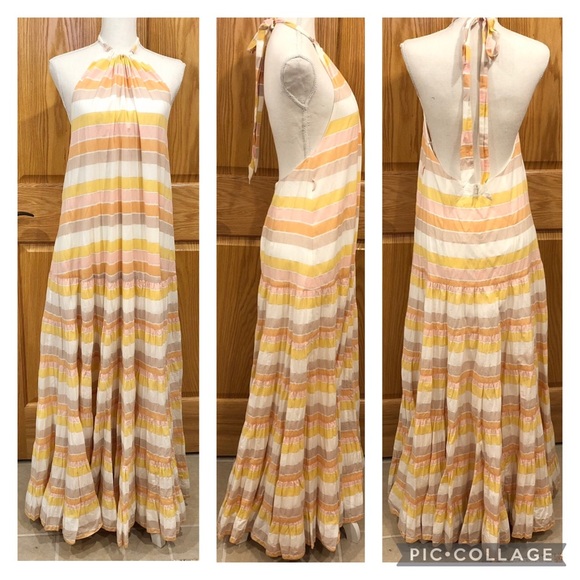 Zimmermann | Dresses | New Zimmerman S 4 6 Primrose Halter Striped Open ...